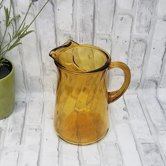Unique Vintage | Kitchen | Vintage Amber Glass Pitcher | Poshmark